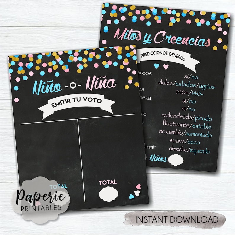 SPANISH Cast Your Vote Gender Reveal Party Sign Old - Etsy SPANISH Cast Your Vote Gender Reveal Party Sign Old - Etsy