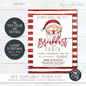 EDITABLE Breakfast With Santa Template, Breakfast With Santa Flyer ...