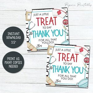 Editable Nurse Appreciation Gift Tags: DIY Thank You Template (corjl) # ...