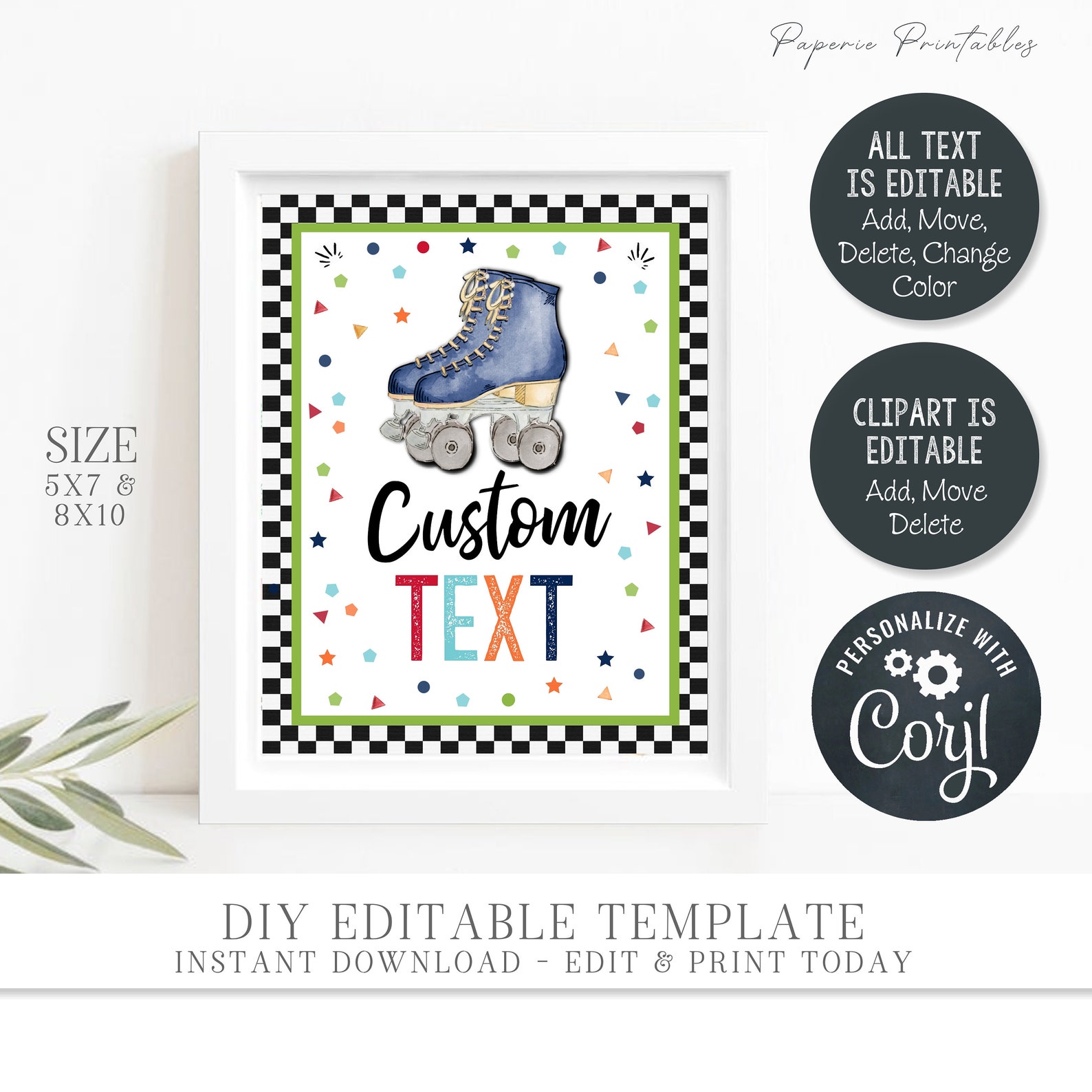 Editable Roller Skating Party Signs Skating Party Signs - Etsy
