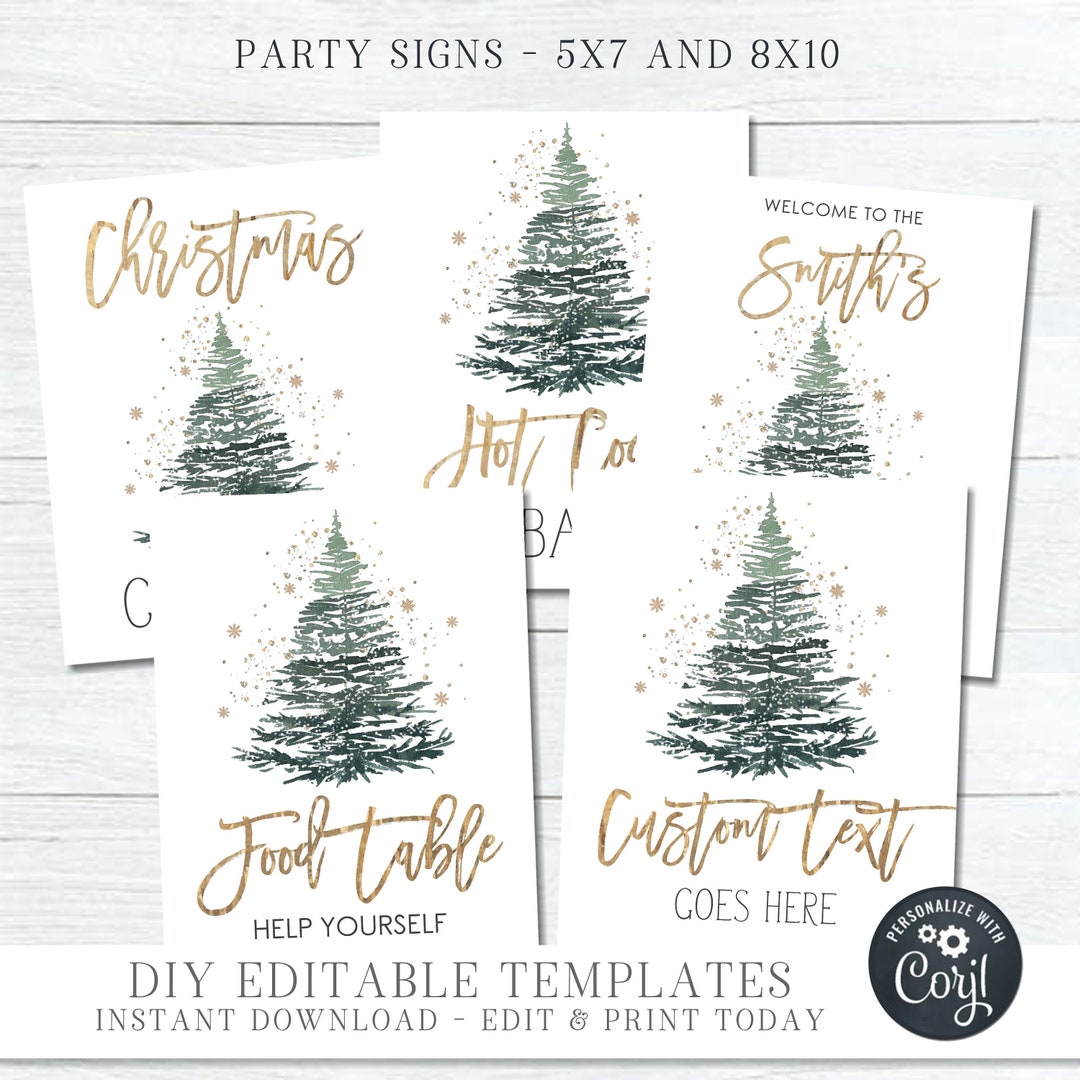 Editable Christmas Party Signs Holiday Party Signs Christmas - Etsy