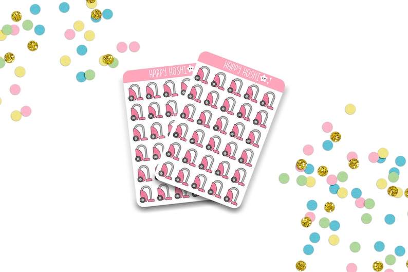 Vacuum Sticker Sheet, Planner Stickers, Journal Stickers, Chore ...