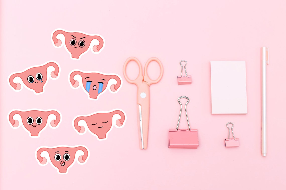 Uterus Emoji Die Cut Stickers Sticker Pack Period Stickers - Etsy