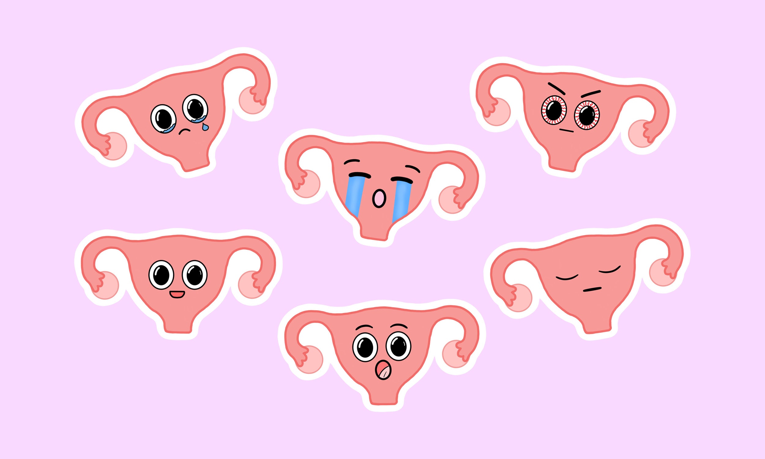 Uterus Emoji Die Cut Stickers Sticker Pack Period Stickers - Etsy