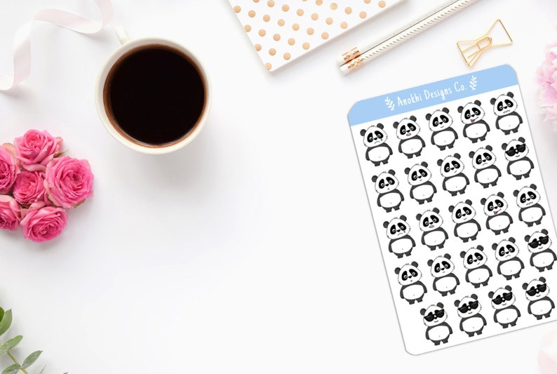 Panda Sticker Sheet, Cute Pandas, Sticker Pack, Panda Stickers - Etsy