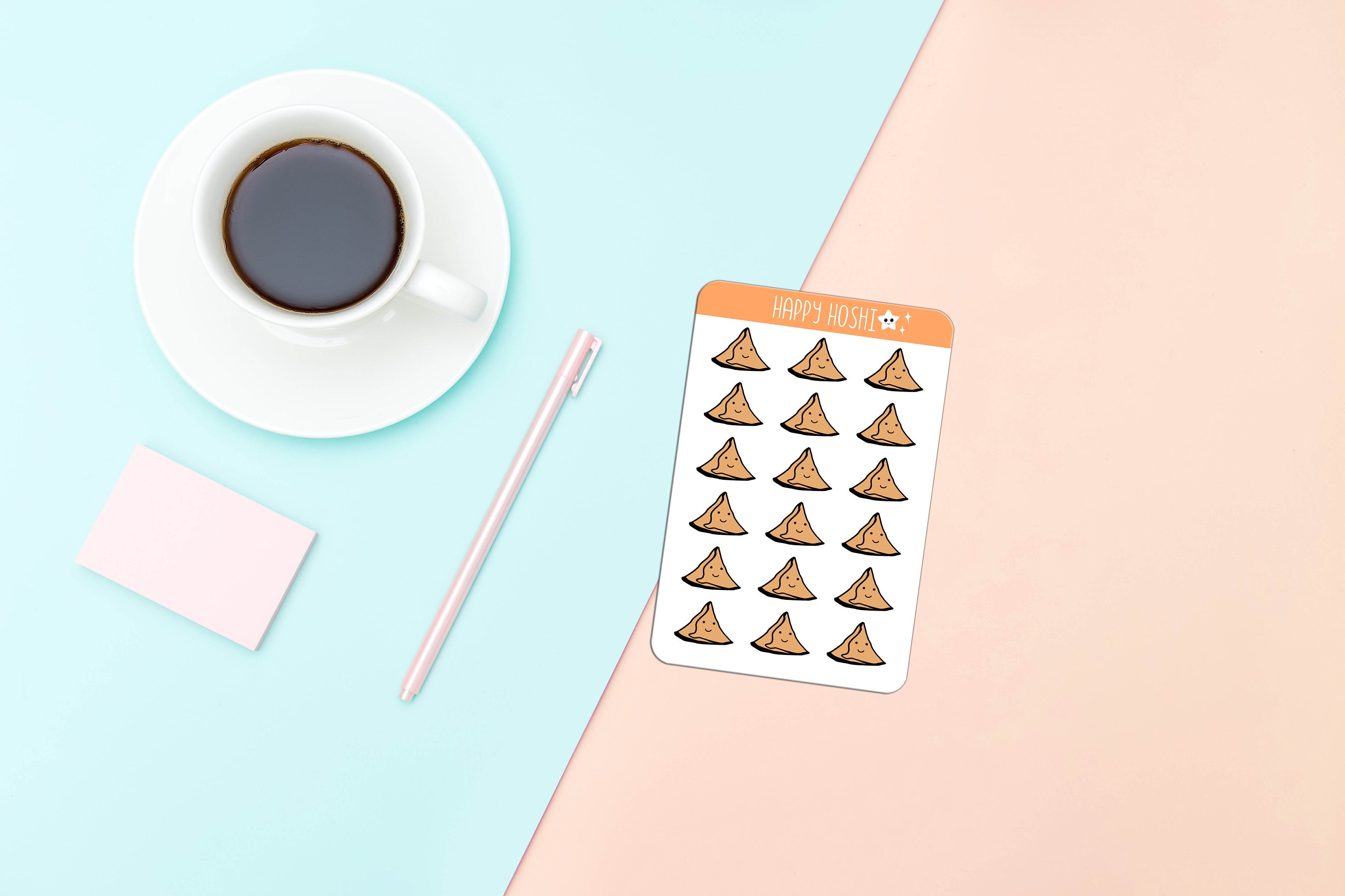 Kawaii Samosa Sticker Sheet, Cute Kawaii Stickers, Food Stickers, Funny ...