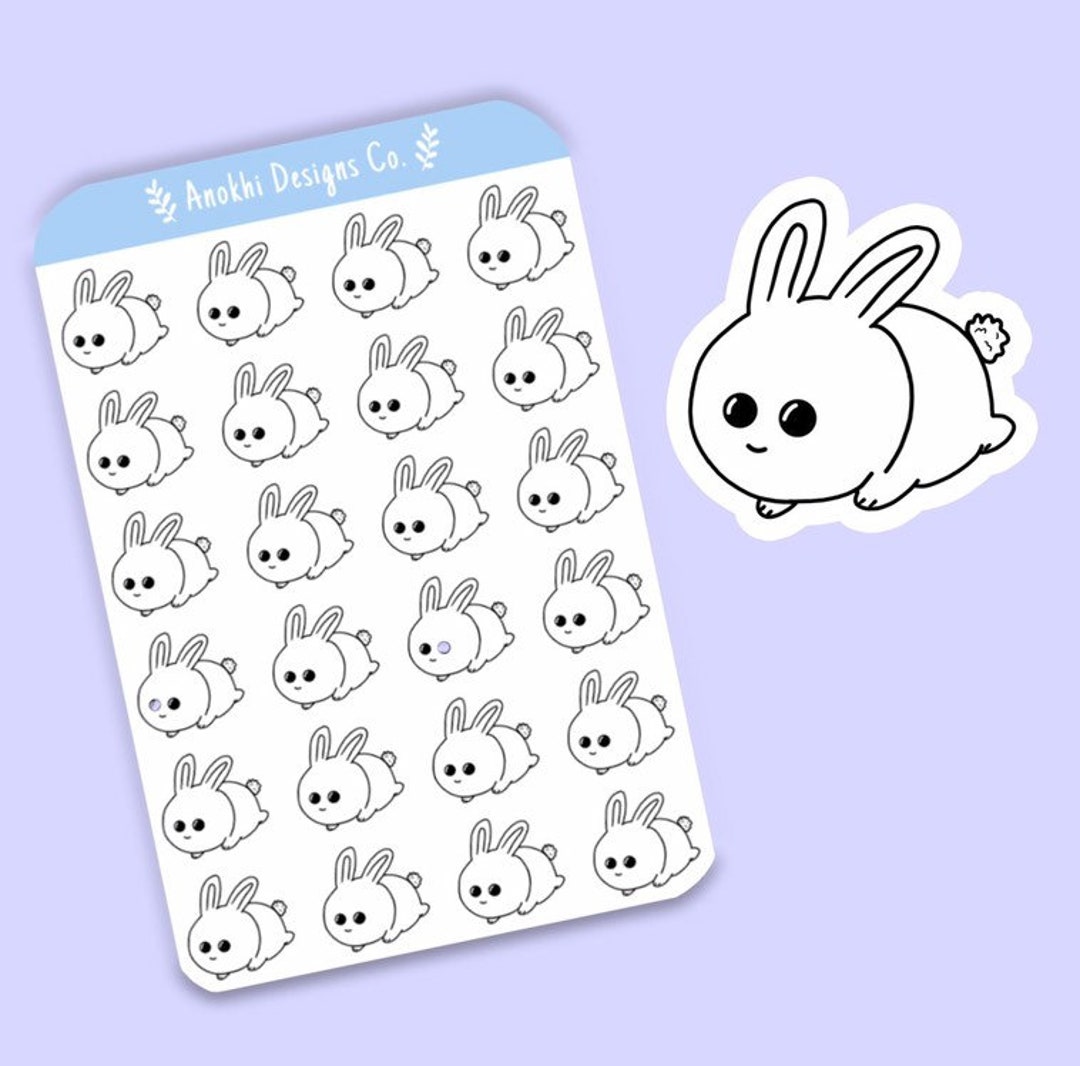 Bunny Sticker Sheet, Bunnies, Cute Stickers, Easter Stickers, Kawaii ...