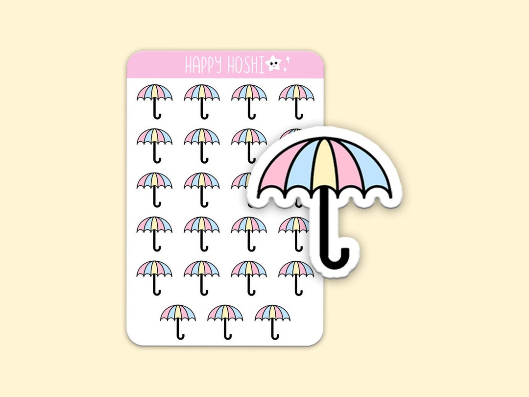 Umbrella Sticker Sheet, Umbrella Decal, Rainy Day Sticker, to Do List ...