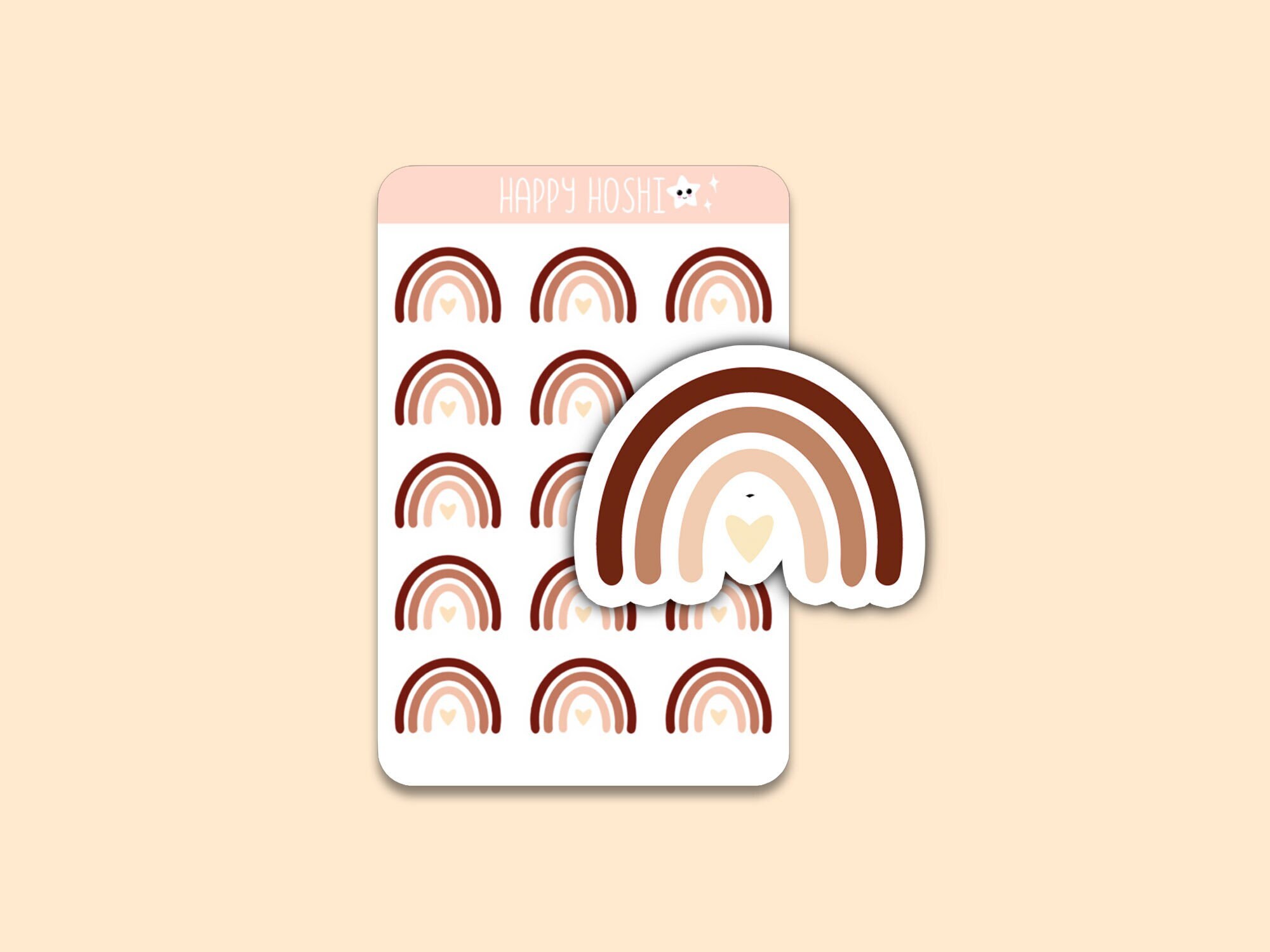 Boho Rainbow Sticker Sheet, Rainbow Stickers, Sticker Sheet, to Do List ...