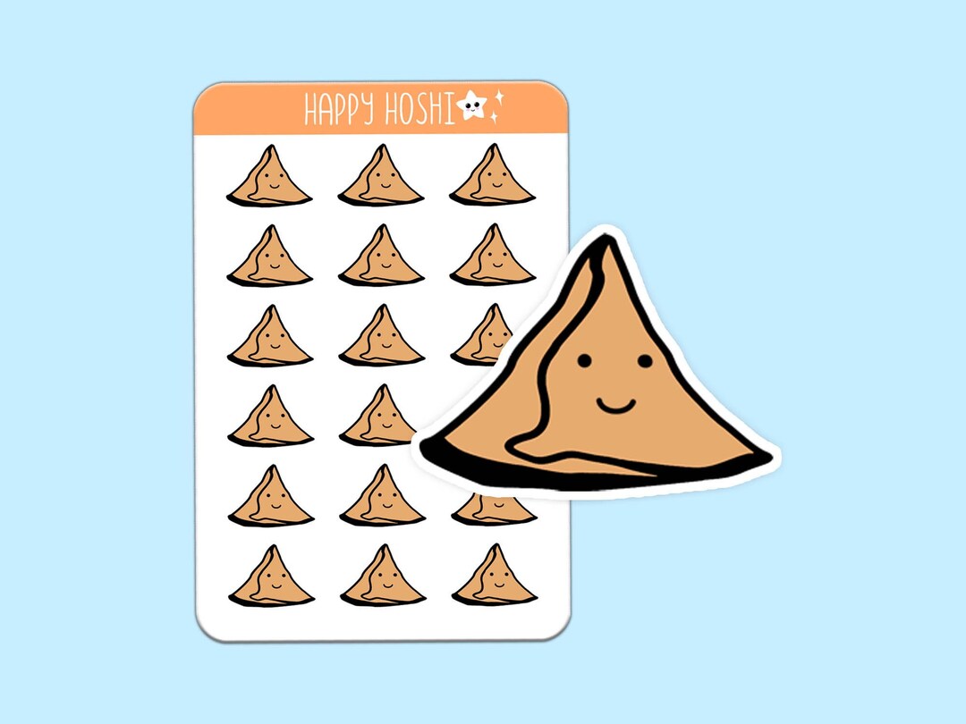 Kawaii Samosa Sticker Sheet, Cute Kawaii Stickers, Food Stickers, Funny ...