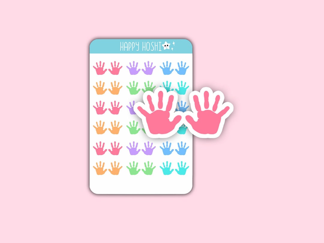 Handprint Sticker Sheet, Hands Stickers, Baby Handprint Stickers, to Do ...