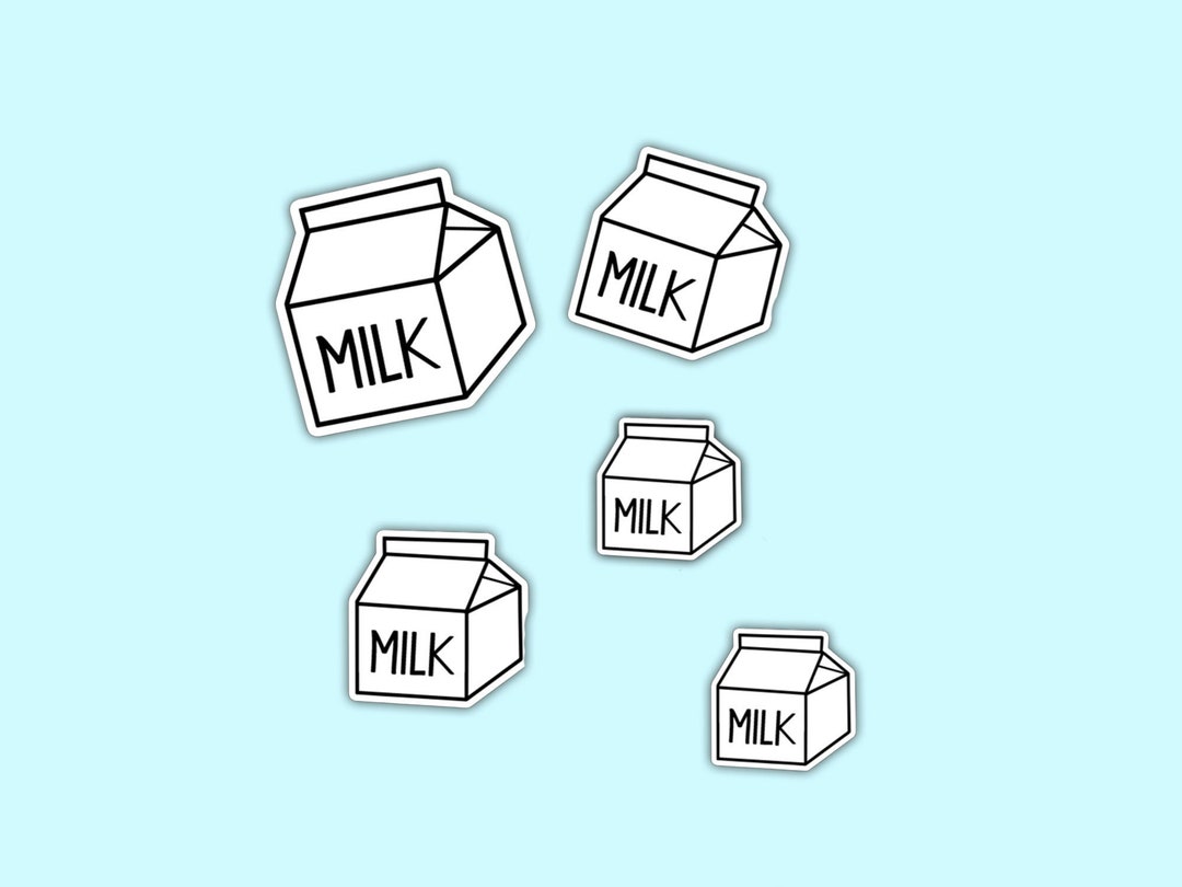 Milk Carton Die Cut Stickers, Sticker Pack, Milk Stickers, Laptop ...