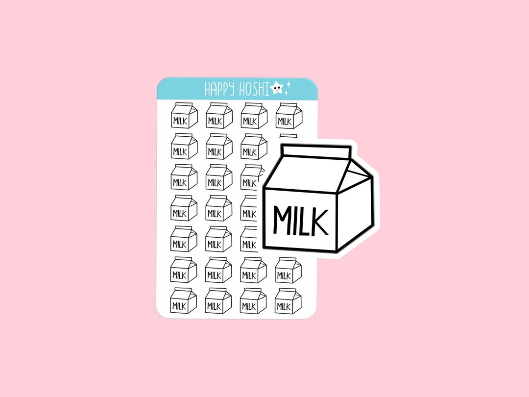 Milk Sticker Sheet, Planner Stickers, Journal Stickers, Grocery ...