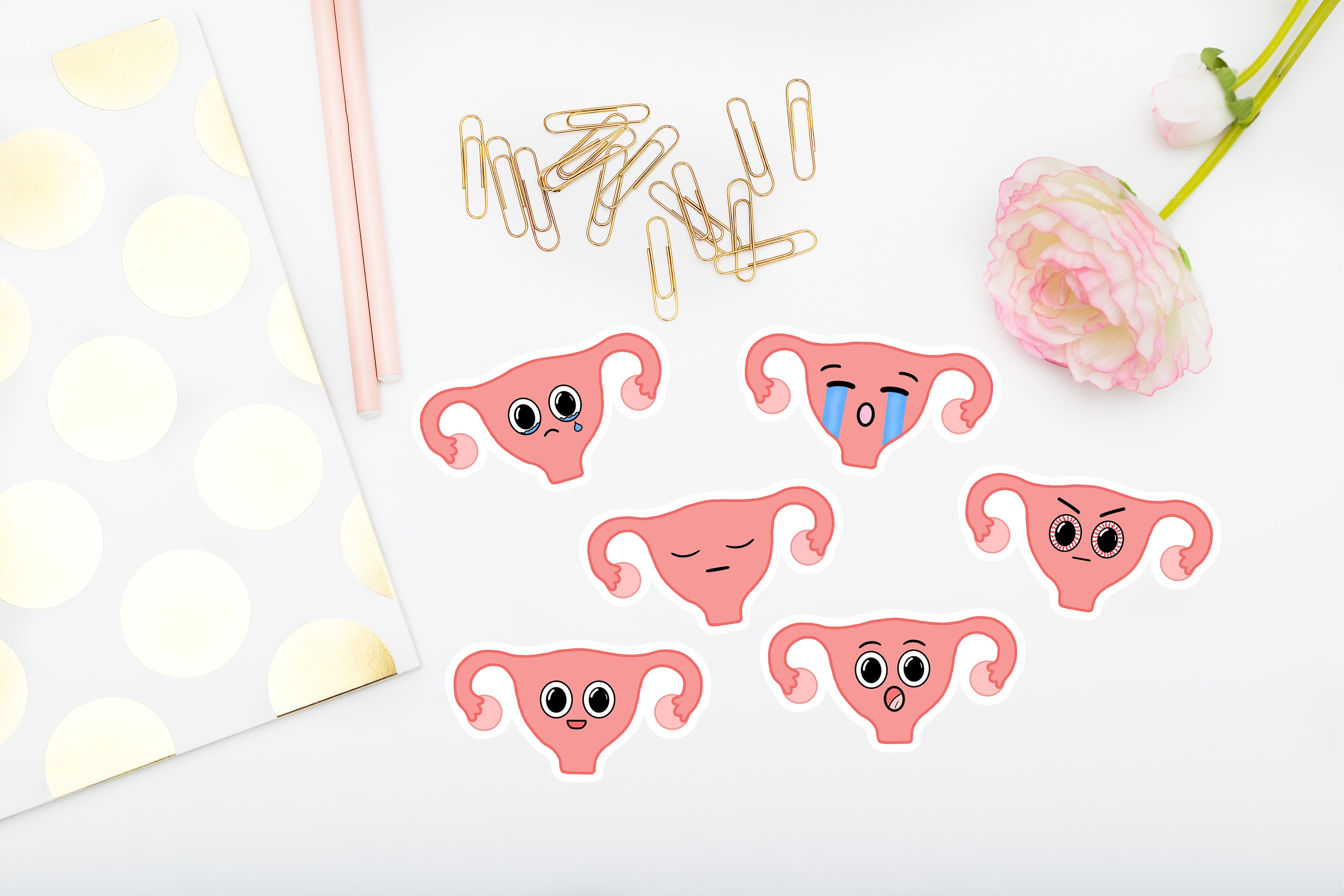 Uterus Emoji Die Cut Stickers Sticker Pack Period Stickers - Etsy