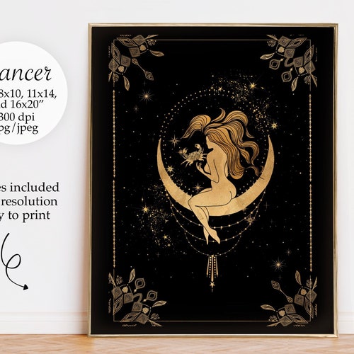 Cancer Star Sign Zodiac Digital Download Wall Print | Etsy