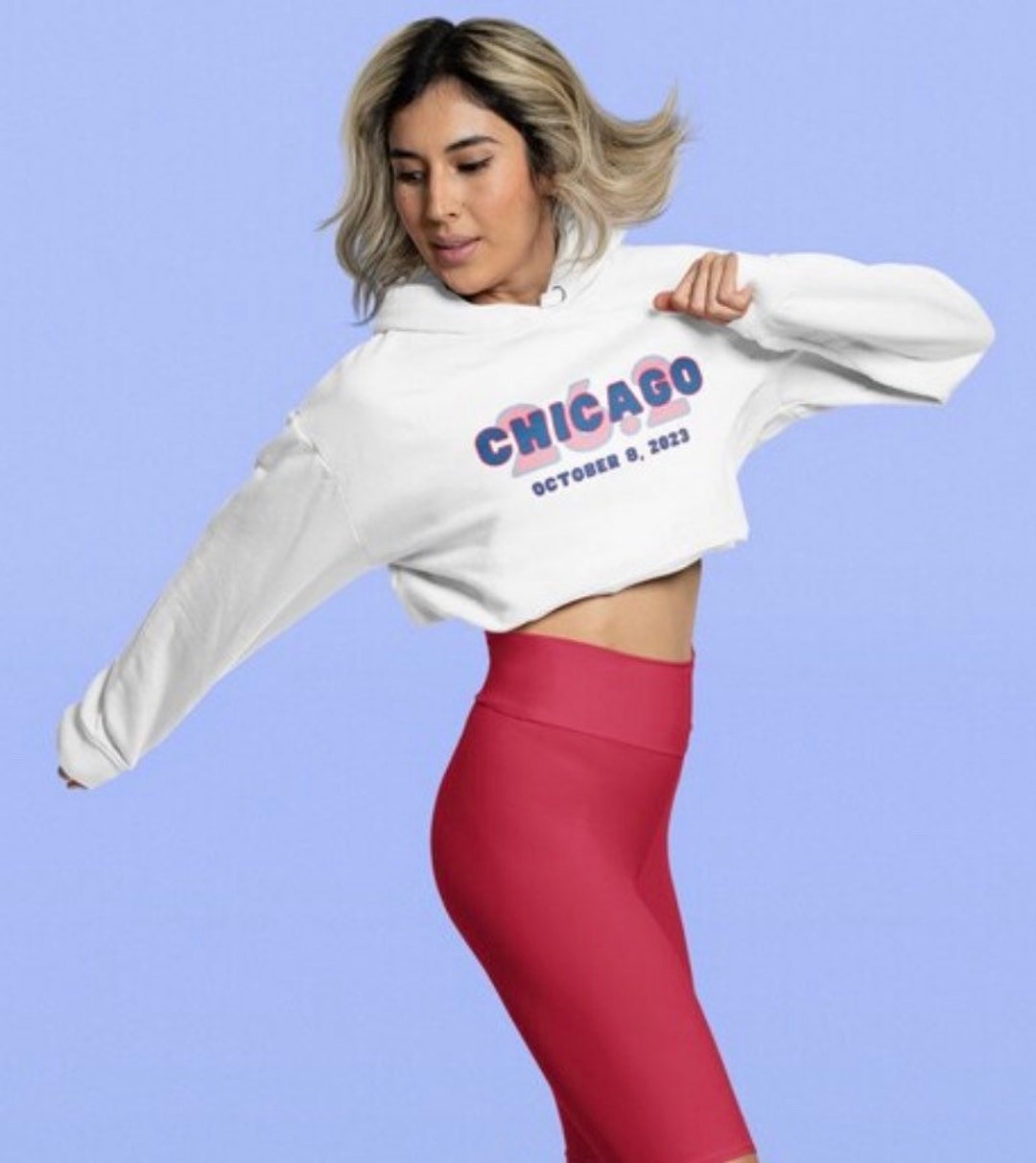 Chicago Cropped Hoodie, Chicago 26.2, Chicago Sweatshirt, Gift for ...