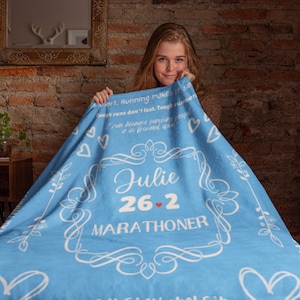Marathon Sherpa Fleece Blanket, 26.2 Runner Gift - Etsy