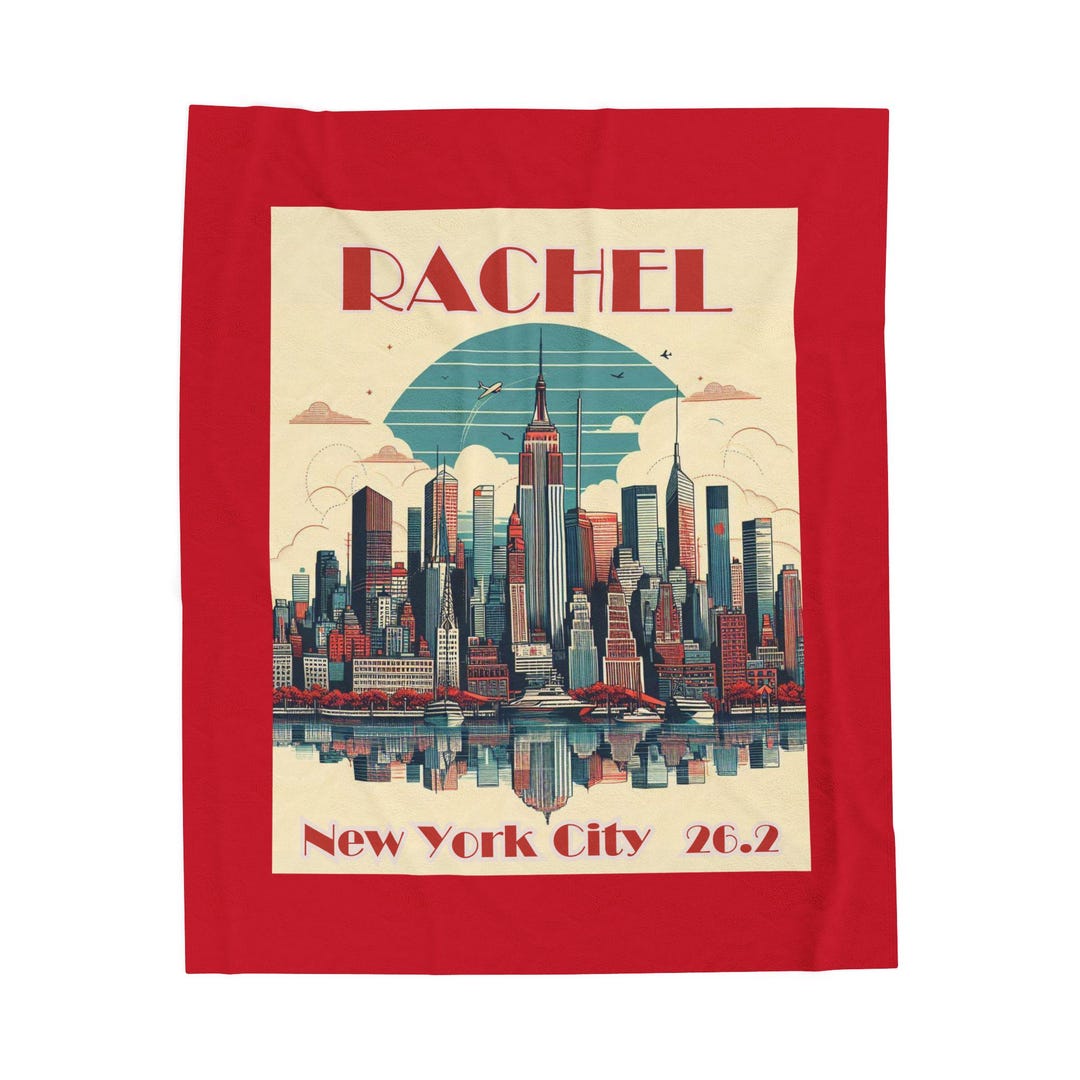 New York City Runner, NYC Fleece Blanket, 26 2, Personalized Marathon ...
