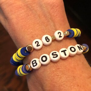 Boston Marathon Bracelets, Heishi Bracelets, Stacked Bracelets, Custom ...