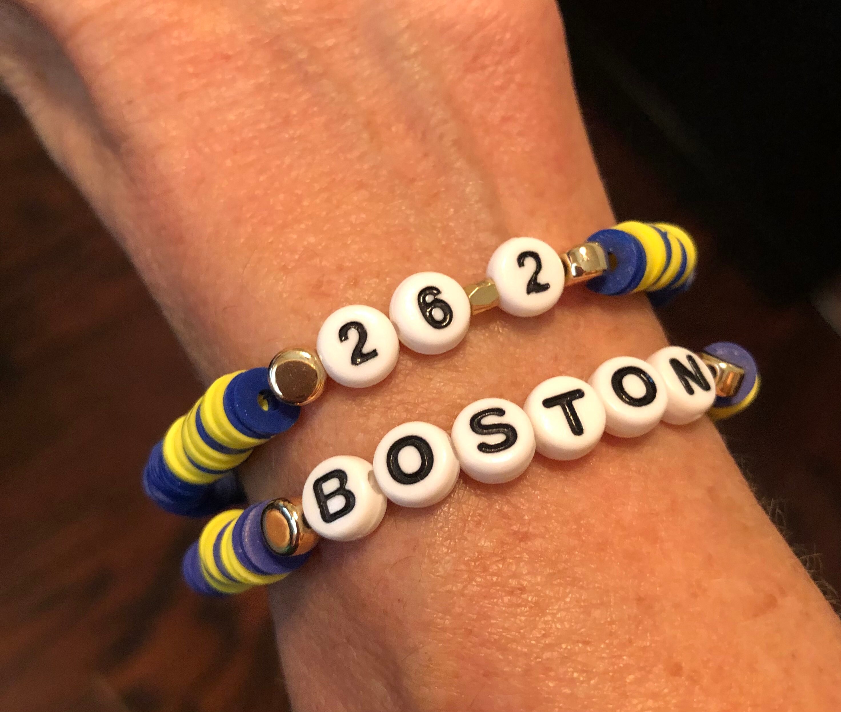 Boston Marathon Bracelets, Heishi Bracelets, Stacked Bracelets, Custom ...