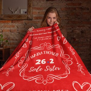 Marathon Blanket, Sherpa Fleece Blanket, 26.2, Runner Blanket, Gift for ...