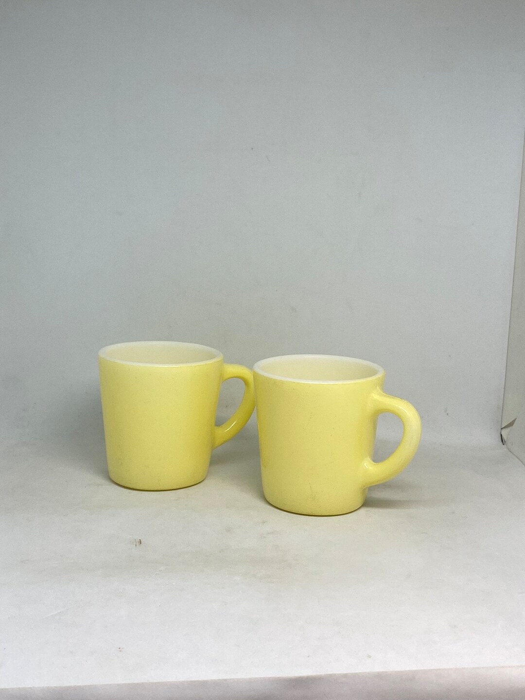 2 Vintage Yellow Coffee Mugs, Restaurant Ware, Train Ware, Service ...