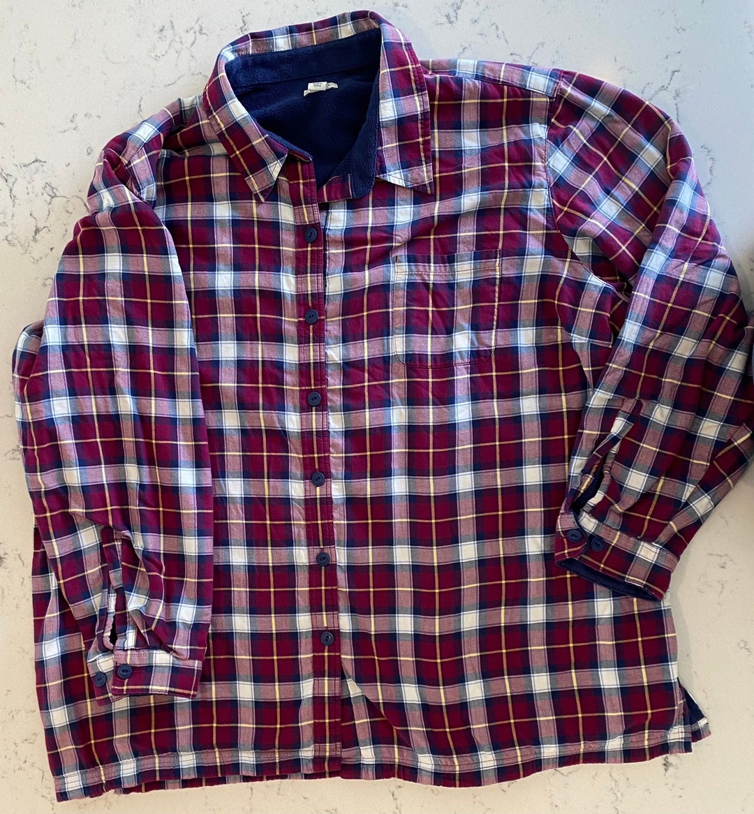 LL Bean 1970s 3X Women's Men's Fleece Lined, Long Sleeved, Button Down ...