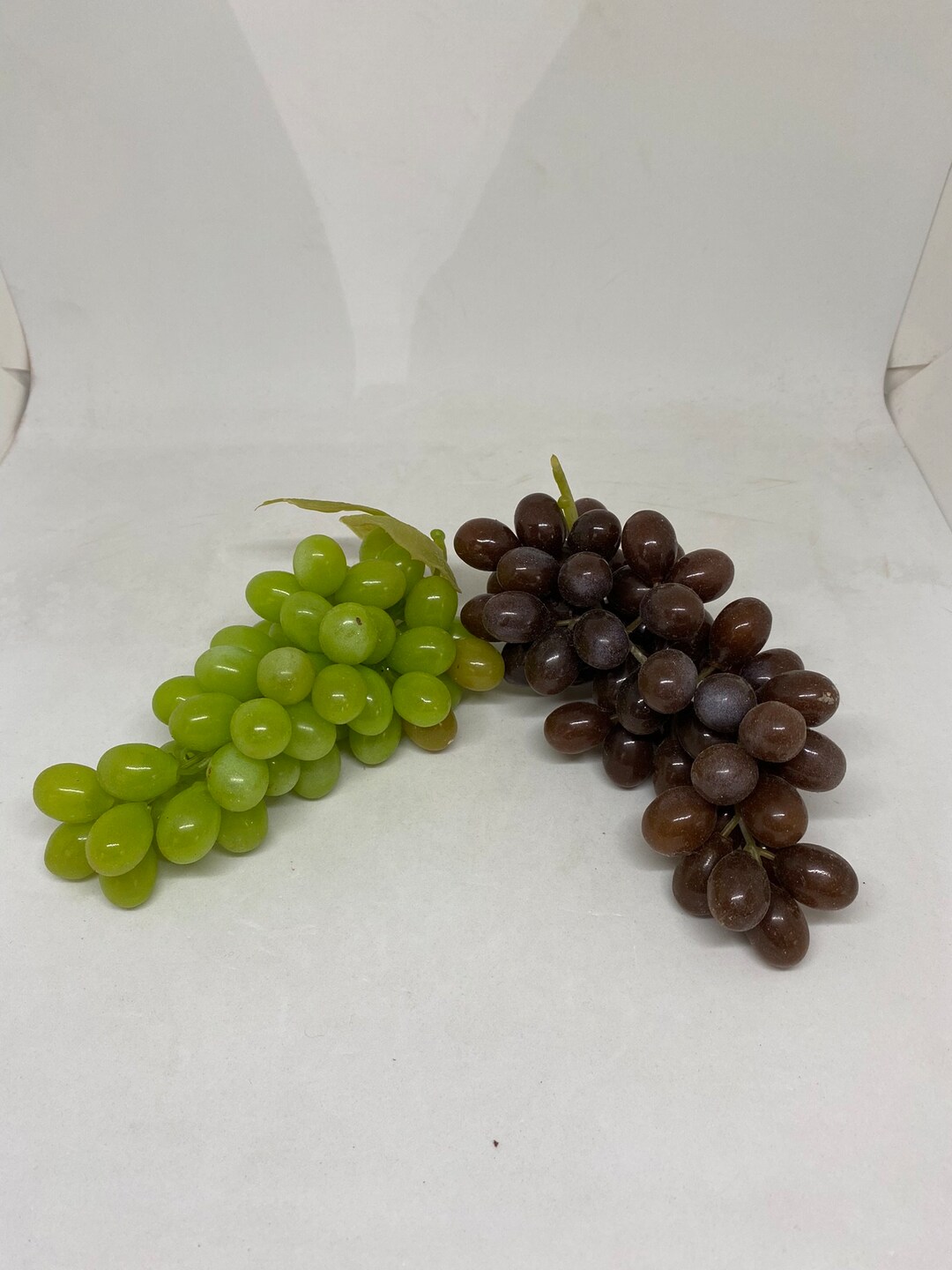 2 Bunches of Plastic Rubber Faux Grapes in Green and Purple. - Etsy