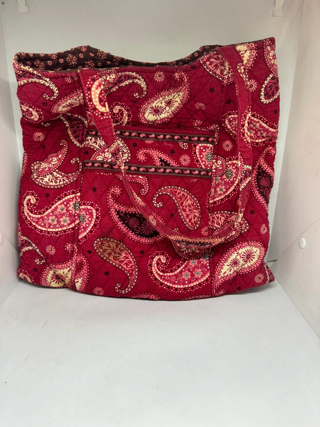 Vera Bradley Mesa Red Paisley Shoulder Bag - Vintage Large Tote - Etsy