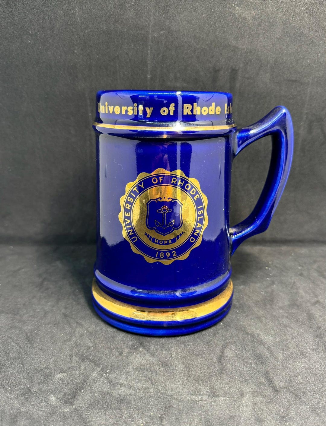 Large 28 Oz University of Rhode Island Stein, Mug Cobalt Blue W/gold ...