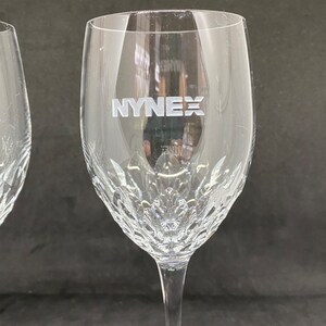 Pair NYNEX Crystal Wine Glasses, Vintage, Deeply Etched Logo, Phone ...