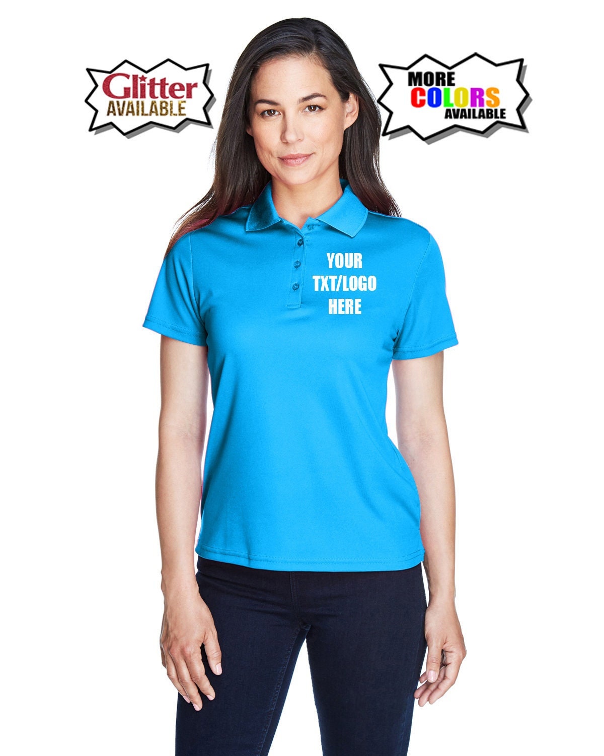 Custom Polo Women Shirt Your Own Logo Printed Shirt - Personalized Polo ...