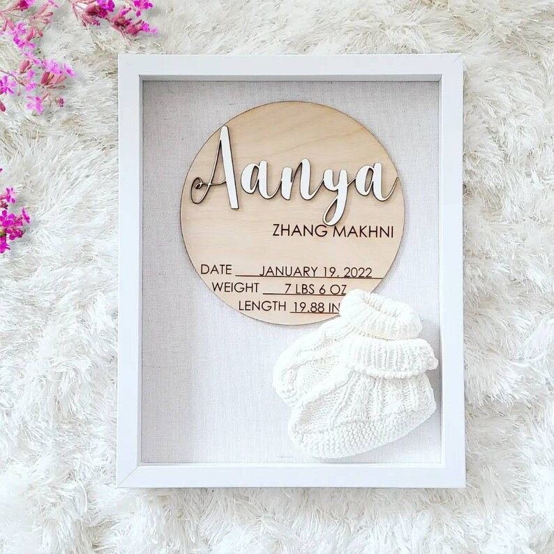 Baby Name Announcement Sign, 3D Sign, Hospital Announcement Wood Sign ...