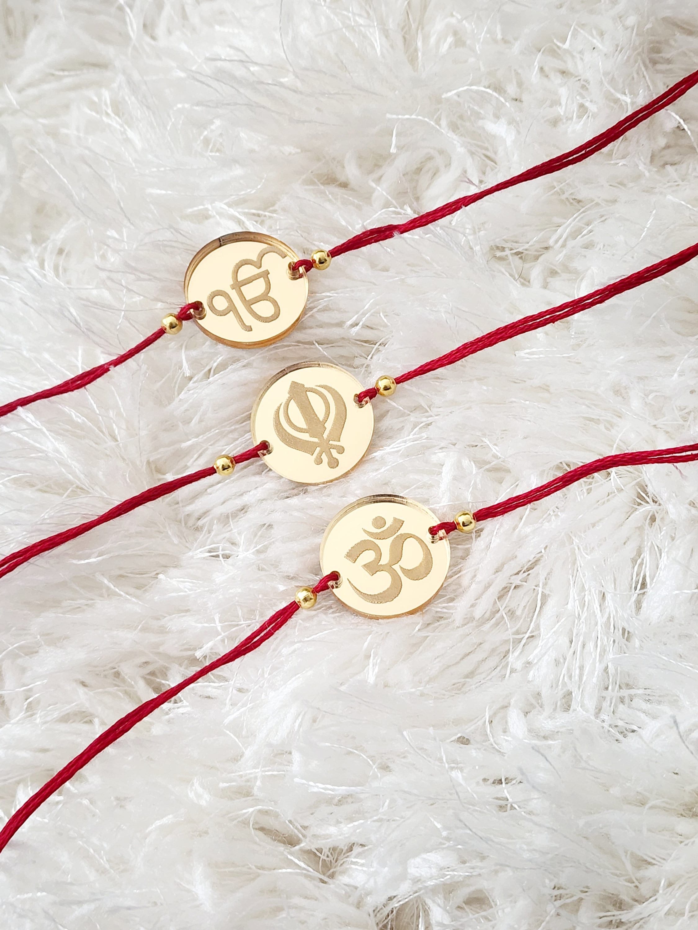 Modern Engraved Acrylic Rakhi Om Ek Onkar Khanda Raksha - Etsy