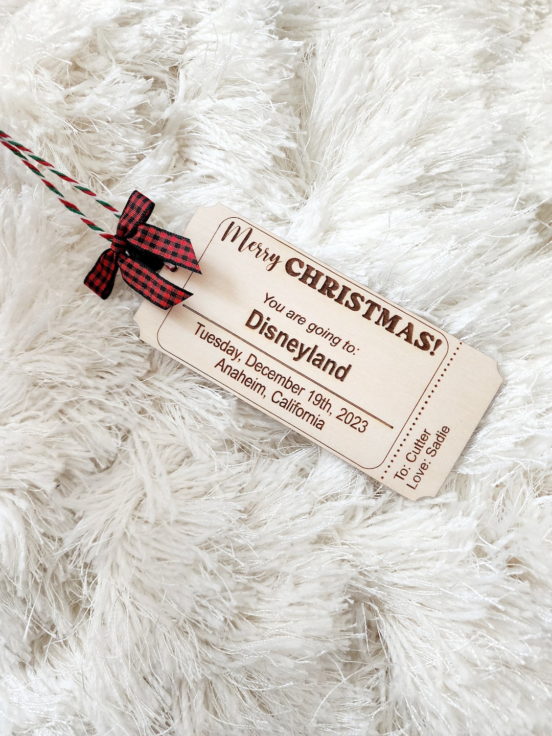 Personalized Ticket Christmas Tree Ornament, Custom Gift for Concert ...