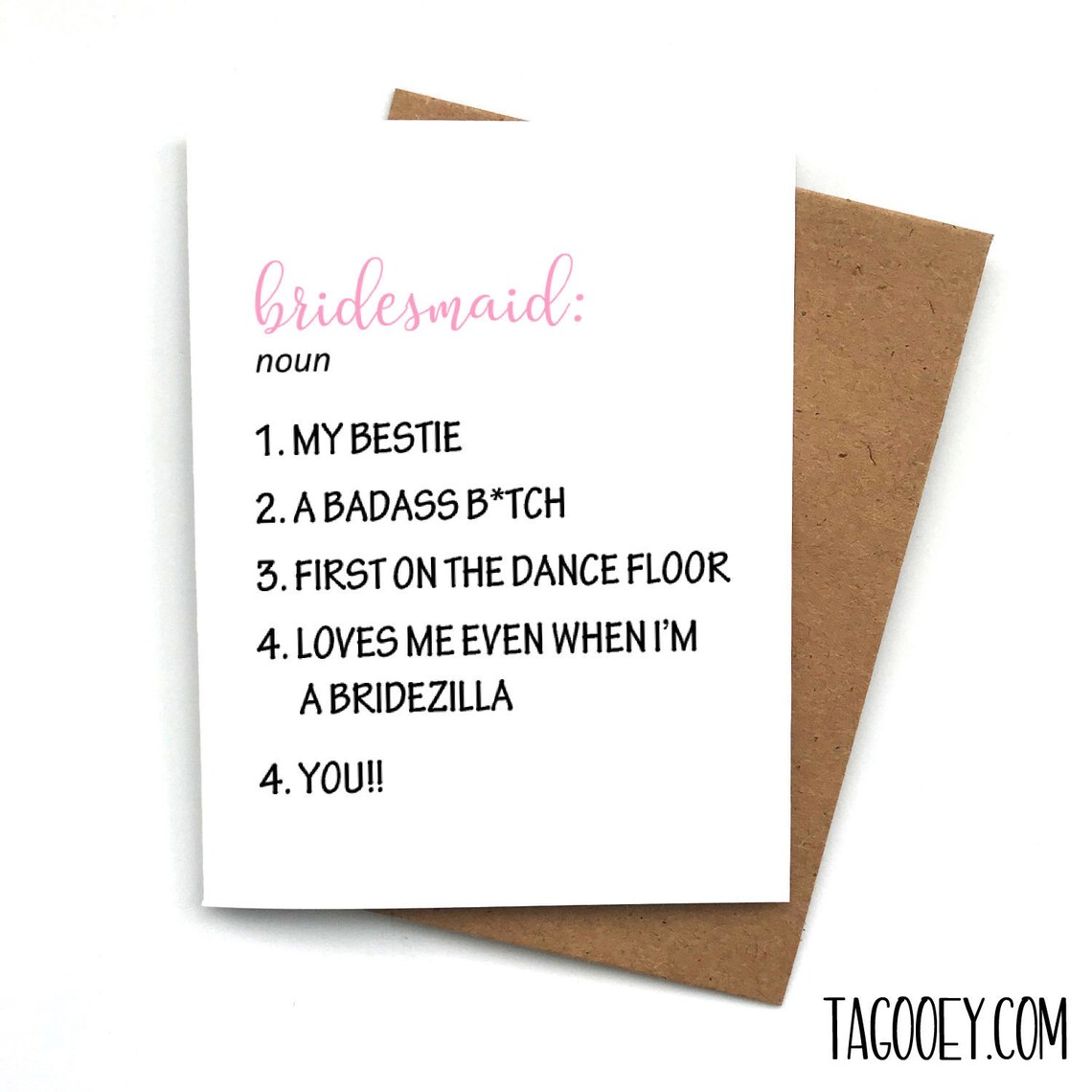 Funny Bridesmaid Proposal Card NOUN DESCRIPTION Bridesmaid | Etsy