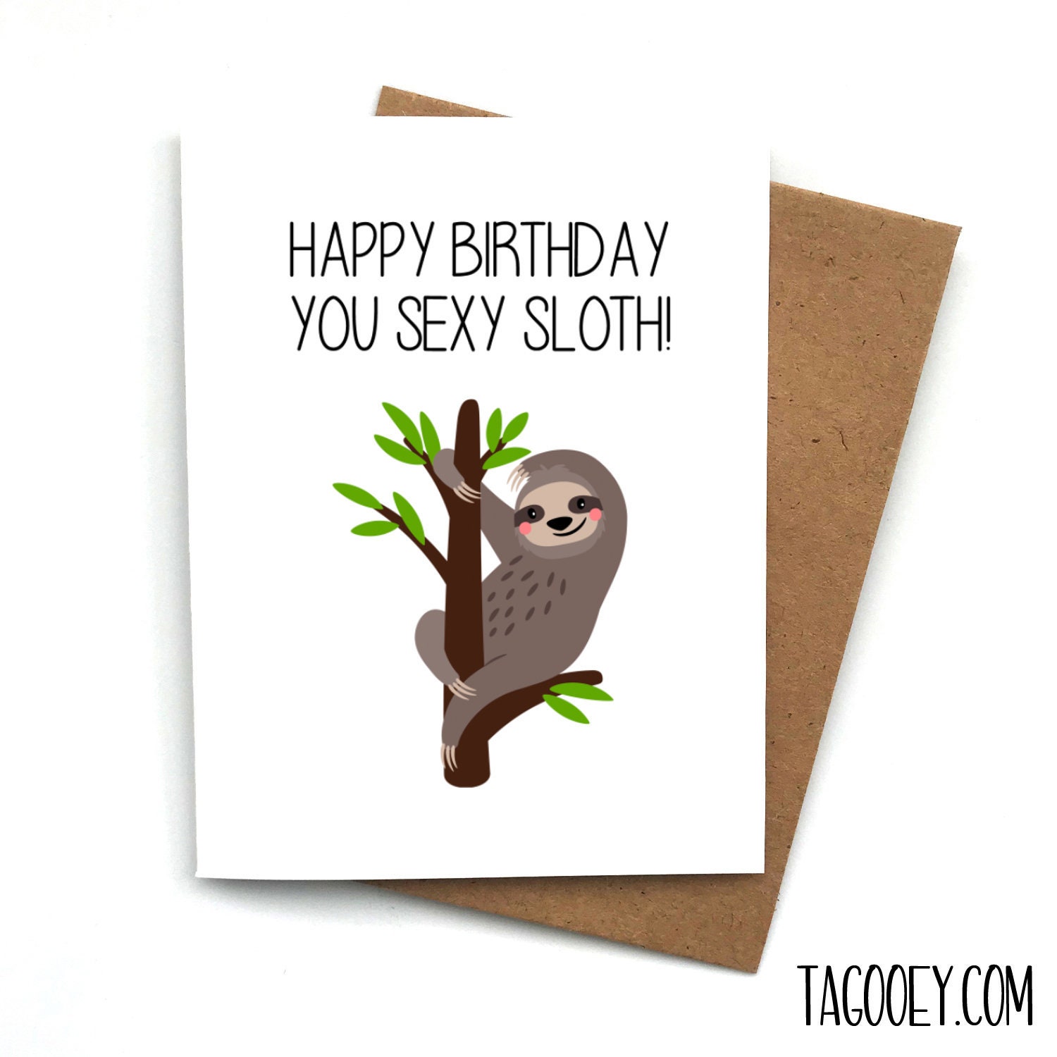 Birthday Card Funny Pun SEXY SLOTH Birthday Greeting for Him | Etsy ...