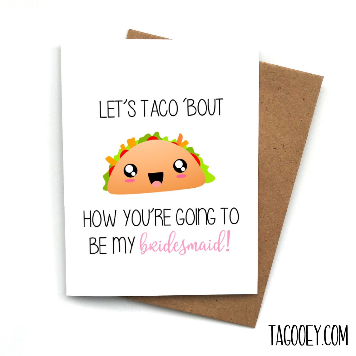 TACO Bout Proposal Card Funny Food Bridesmaid Maid of Honor | Etsy