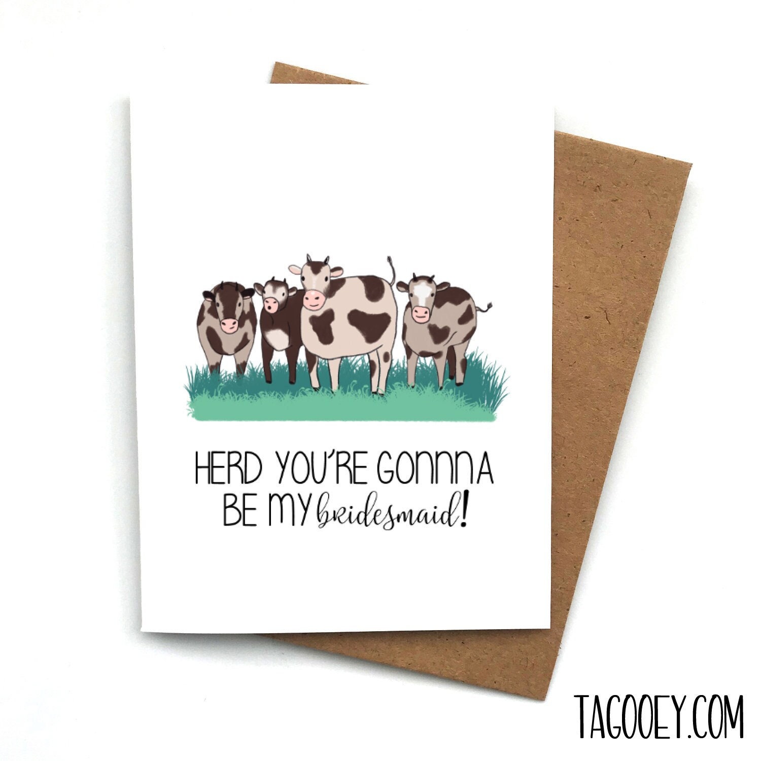 Proposal Card Funny COW HERD Pun Bridesmaid Maid of Honor - Etsy
