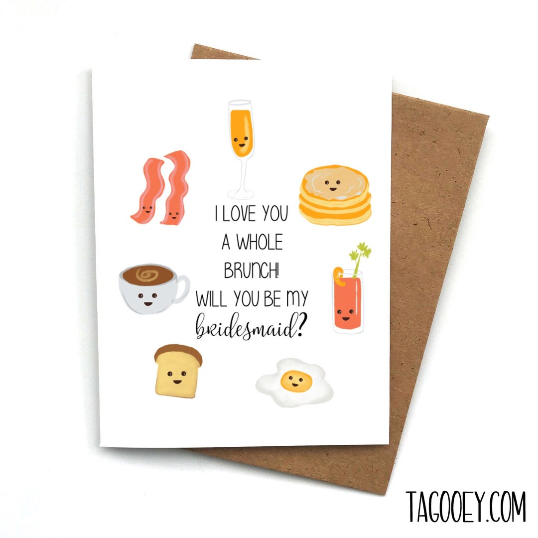 Brunch Pun Proposal Card: Will You Be My Bridesmaid? - Etsy