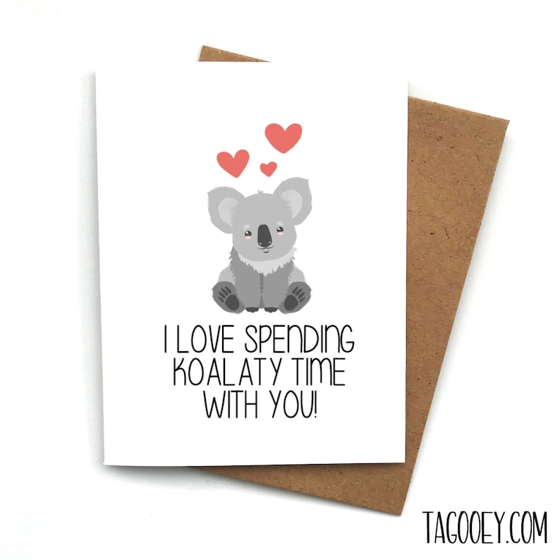 Cute Love Card KOALA PUN Valentines Day Card Card for - Etsy