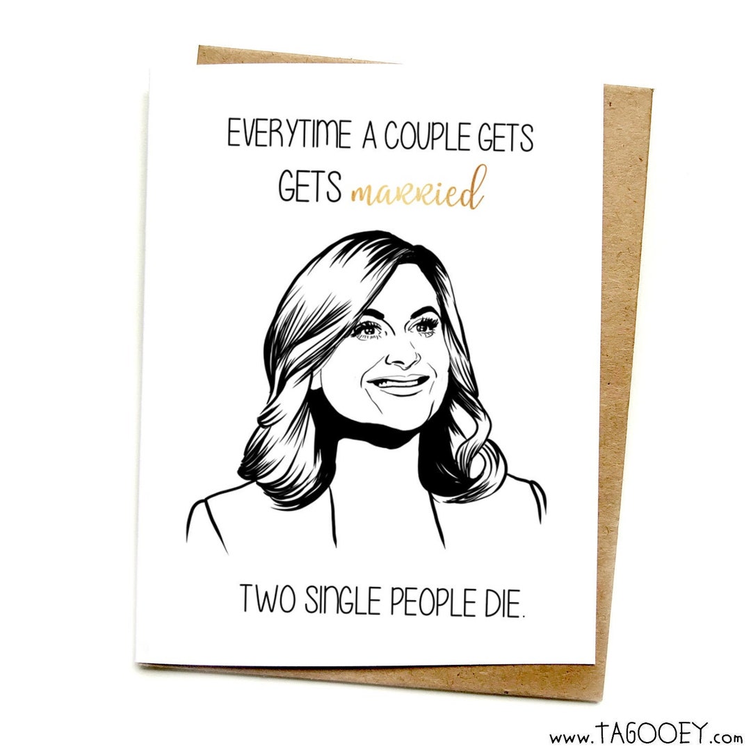 Wedding Card Gift Funny Cute SINGLE , Engagement Bridal Shower Gift ...