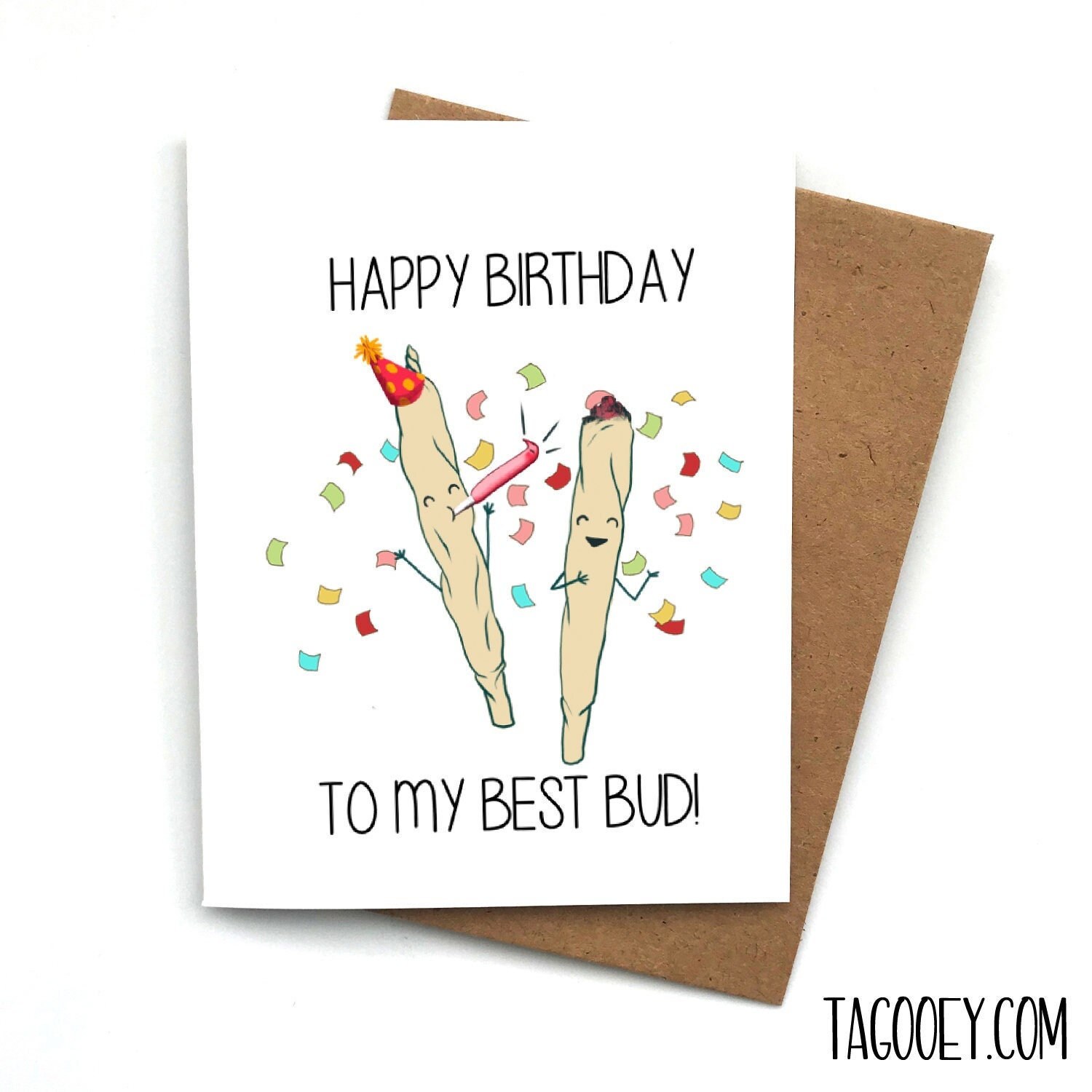 Funny Weed Birthday Card BEST BUD Birthday Greeting for Him | Etsy
