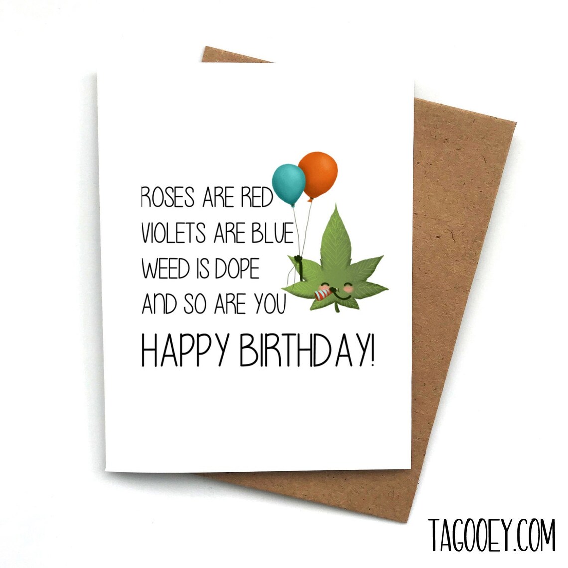 Birthday Card Funny Pun POEM WEED Birthday Greeting for Him - Etsy