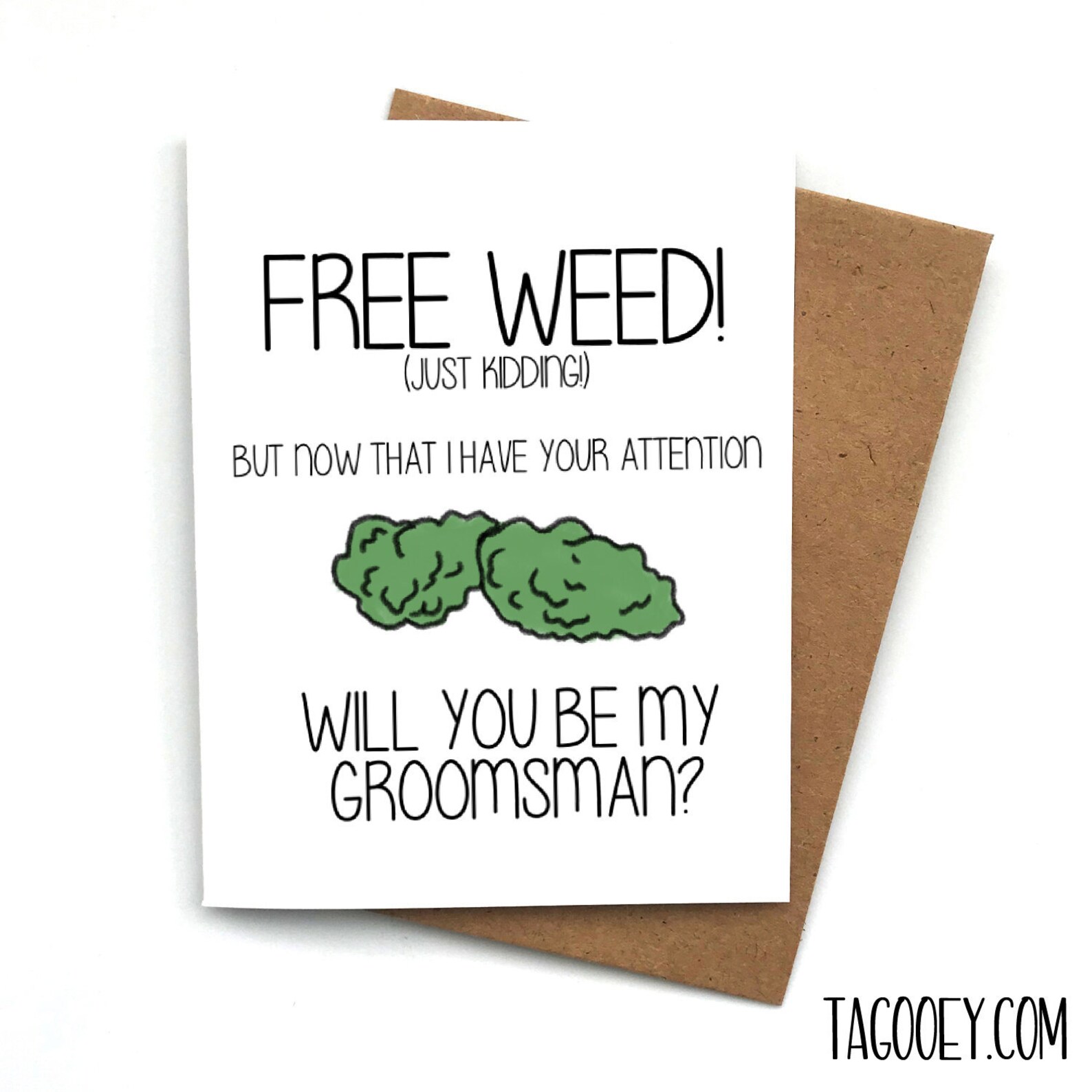 FREE WEED Groomsman Proposal Card Funny Bridesmaid Maid of - Etsy