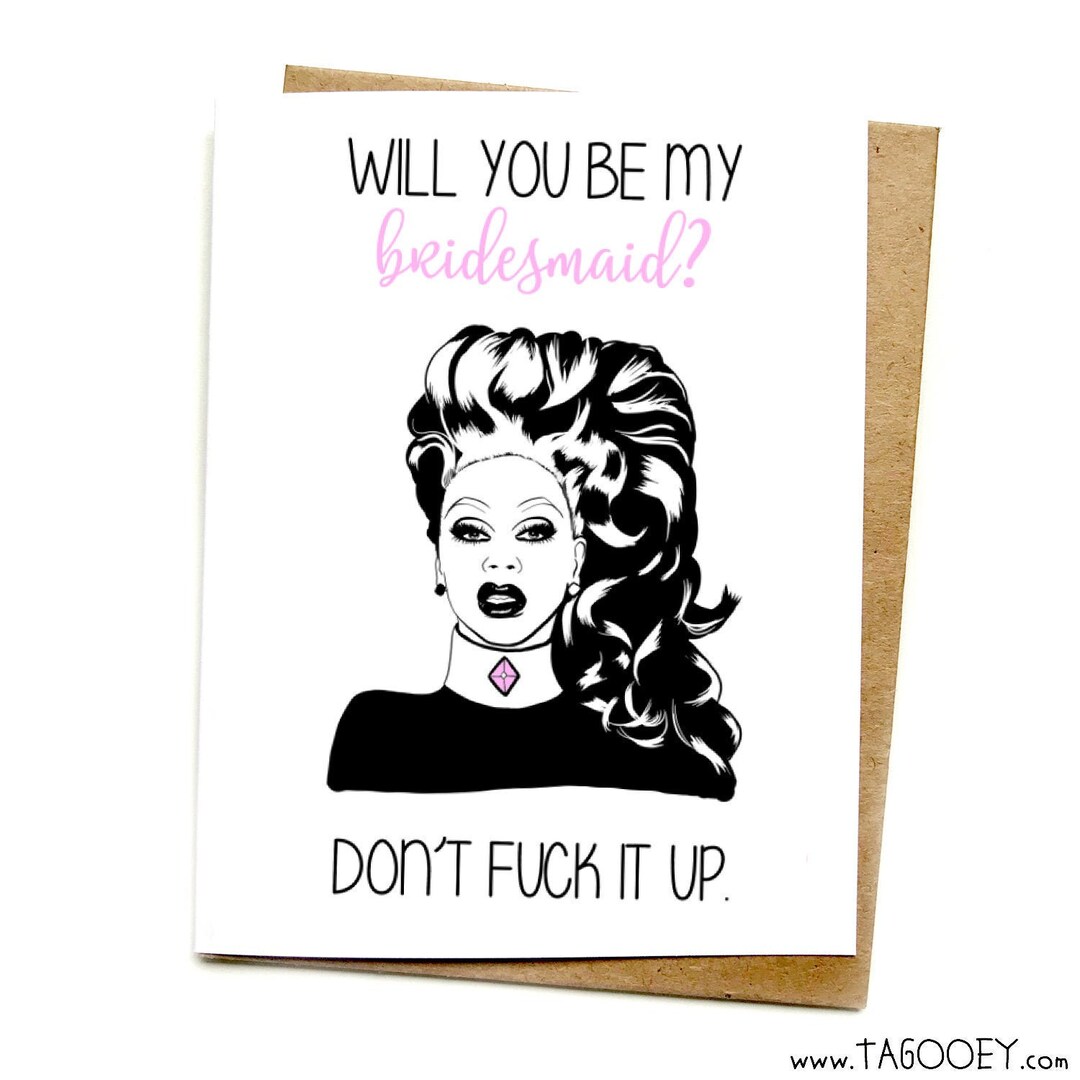 Wedding Party Proposal Card Funny Drag Queen Will You Be My - Etsy