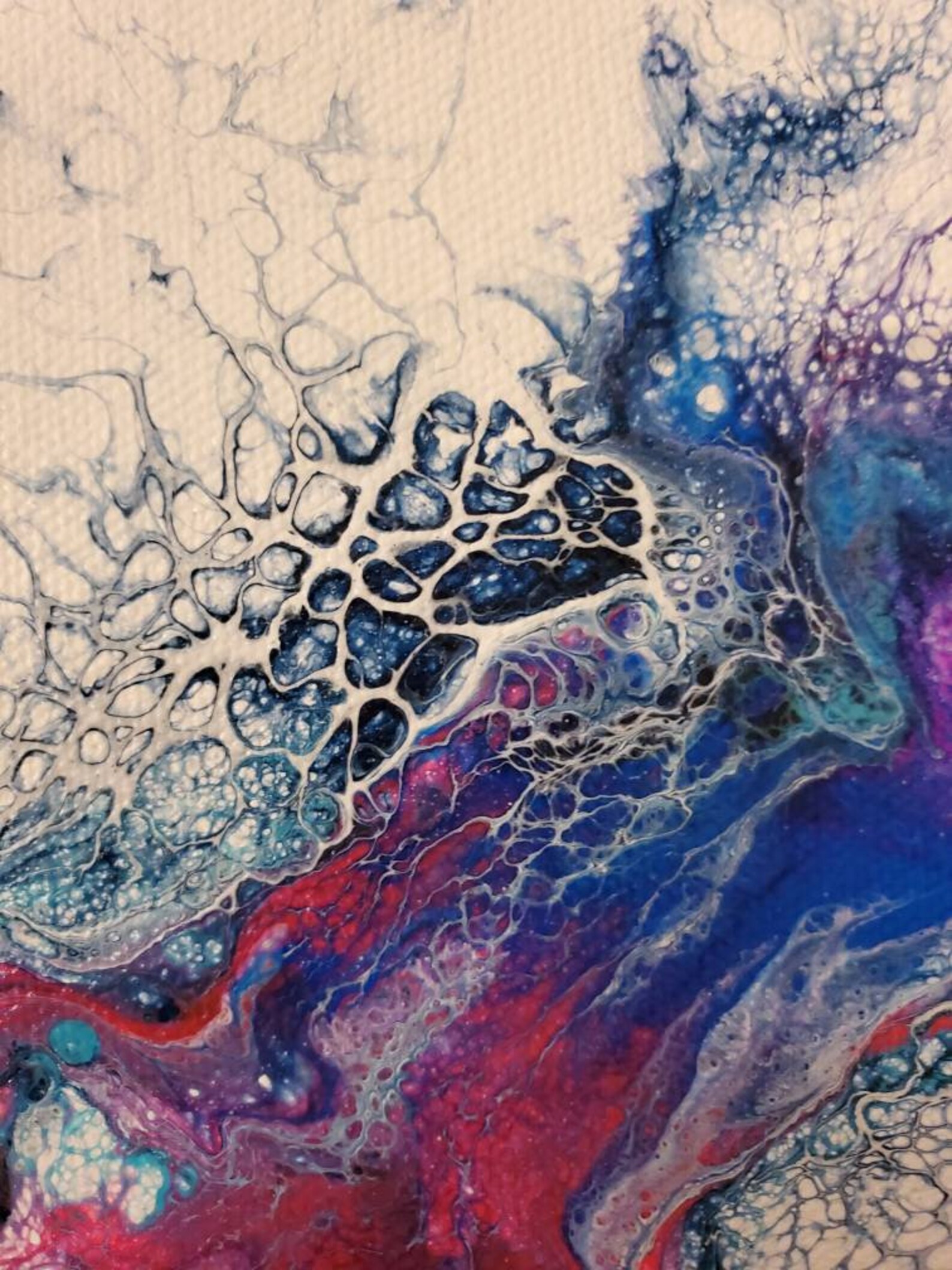 Abstrakte Acryl Pour Malerei 8 x 8 rosa & lila | Etsy