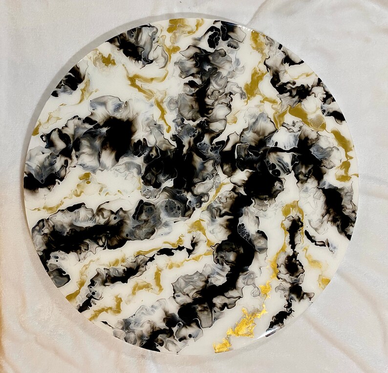 24 Inch Lazy Susan 24 Inch Black and Gold Lazy Susan 24 Inch | Etsy