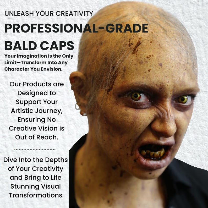 Shrek / Fiona Inspired Ogre Swamp Yellow Latex Bald Cap Unisex ...