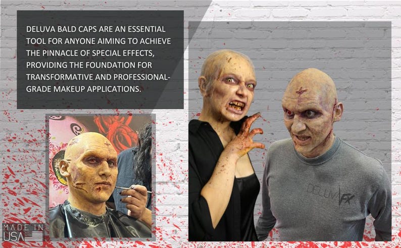 Shrek / Fiona Inspired Ogre Swamp Yellow Latex Bald Cap Unisex ...